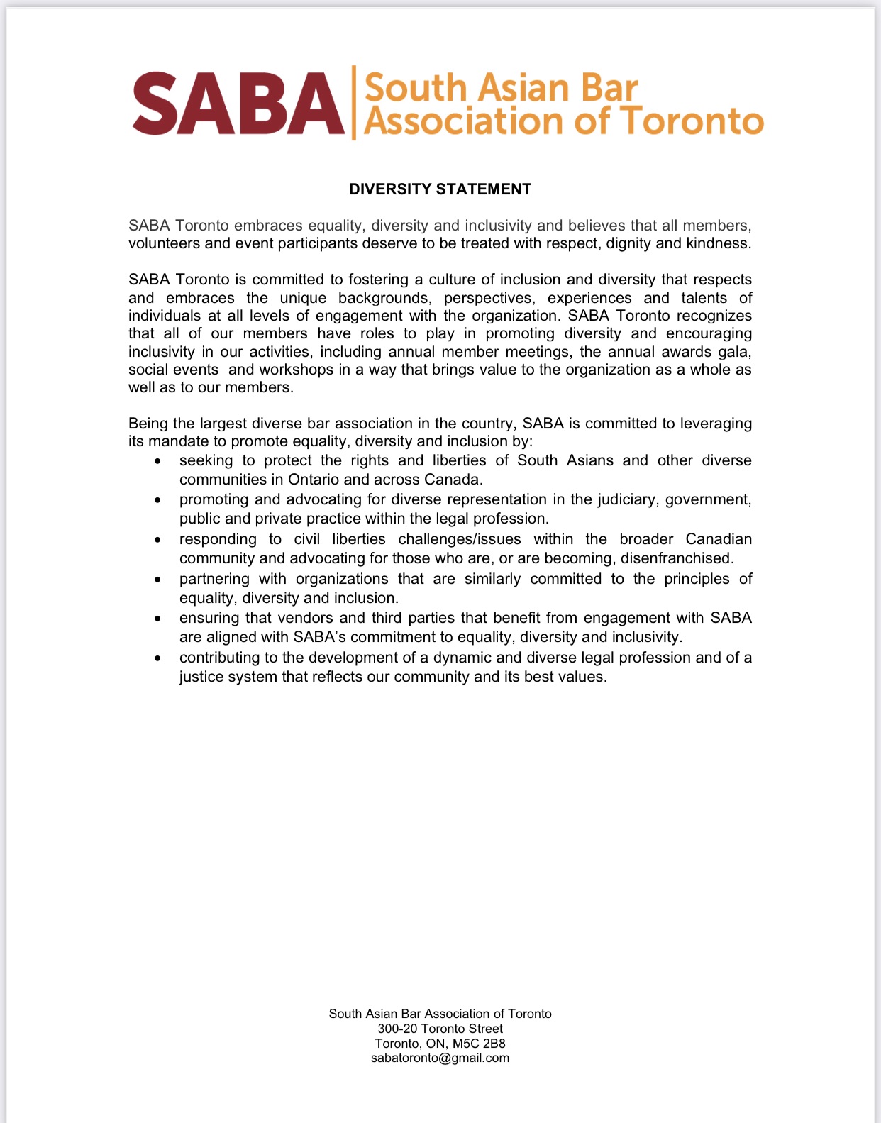 About Us – SABA Toronto