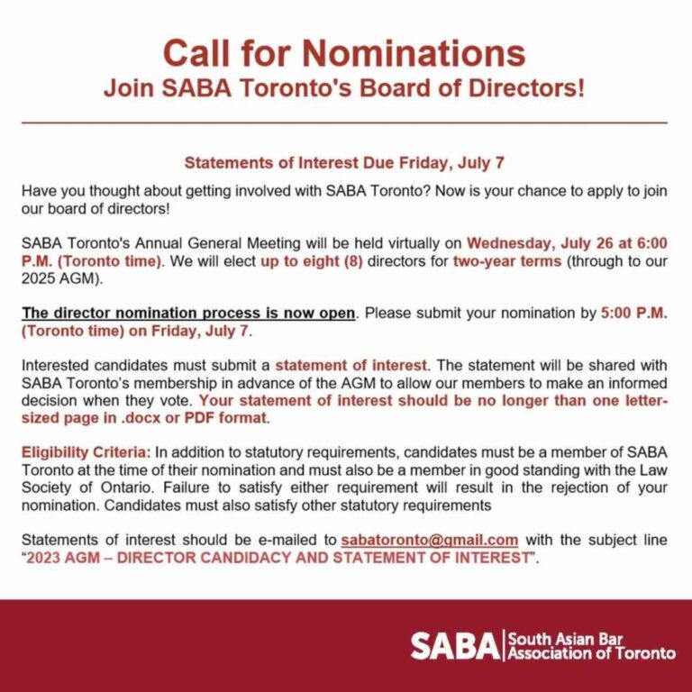 SABA Toronto – South Asian Bar Association of Toronto